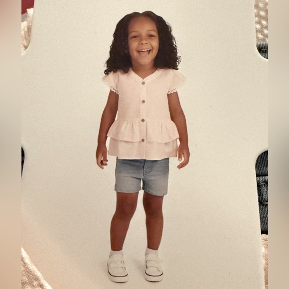Koala Kids | Matching Sets | Koala Kids Pink Buttoned Top And Denim ...